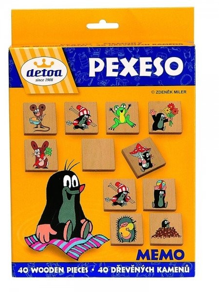 Pexeso Krtek společenská hra 40 dřevěných kamenů | DetskyEshop.cz