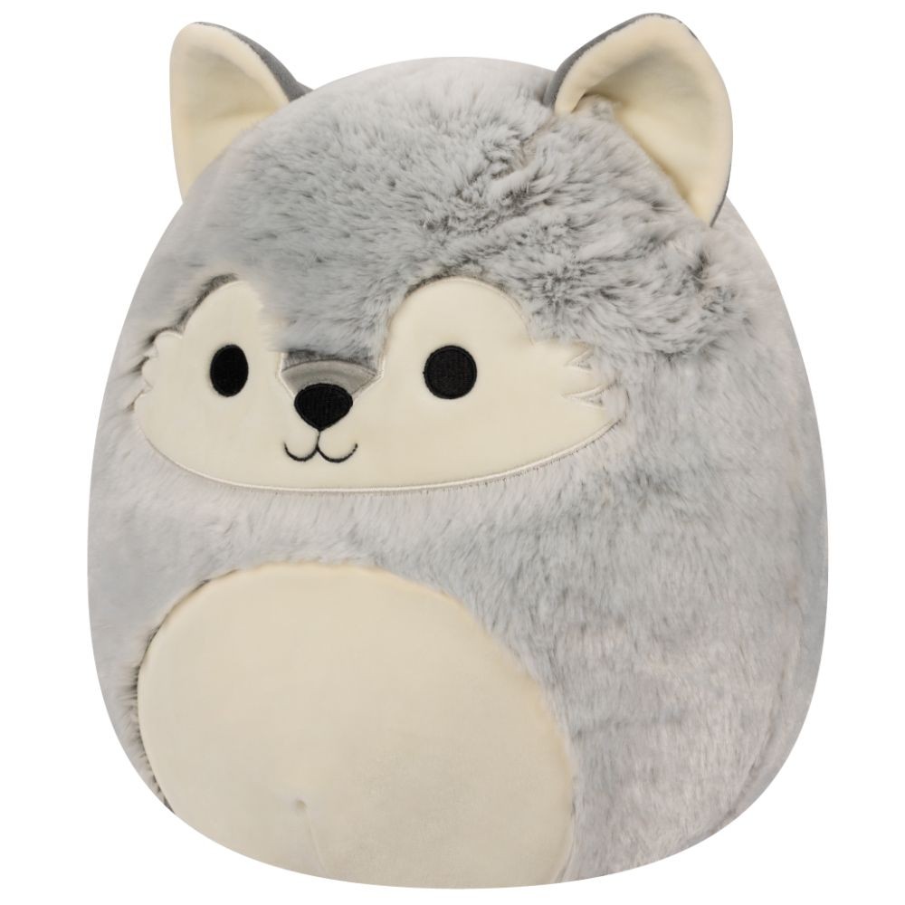 SQUISHMALLOWS Fuzz-A-Mallows Šedý vlk Willy 30 cm | DetskyEshop.cz