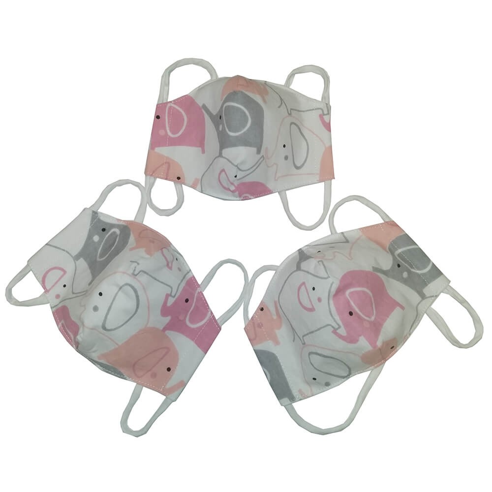 Dětská rouška růžová sloni | DetskyEshop.cz