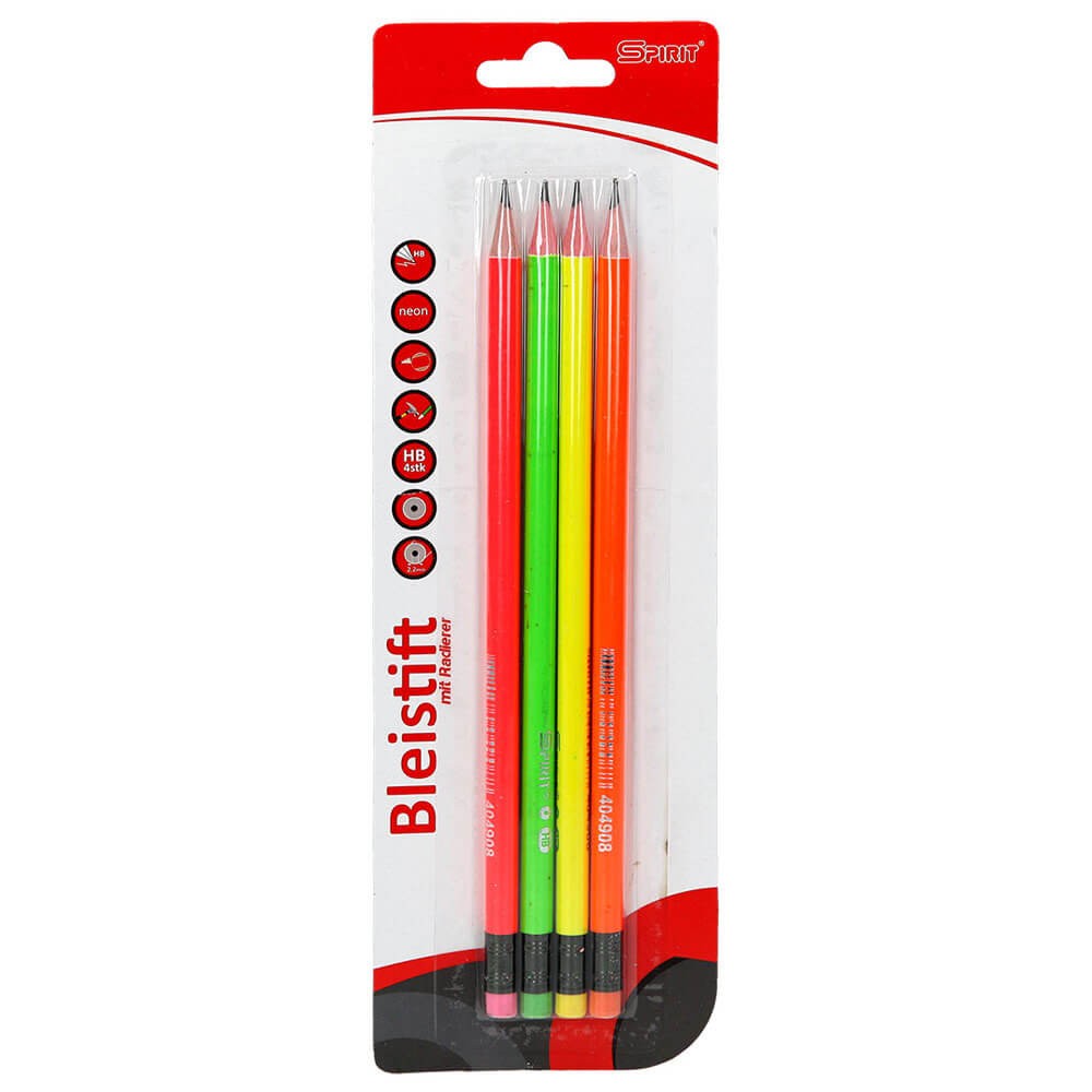 Tužky s gumou č.2 (HB) Spirit 4 ks | DetskyEshop.cz